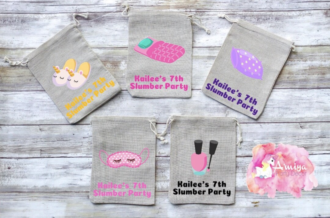 Slumber Party Favor Bags Pajama Party Favors Sweets Party Sleepover ...