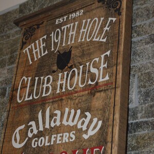 Rustic Wooden Sign Golf Sign 19th Hole Club House Sign Rustic Wood Golf ...