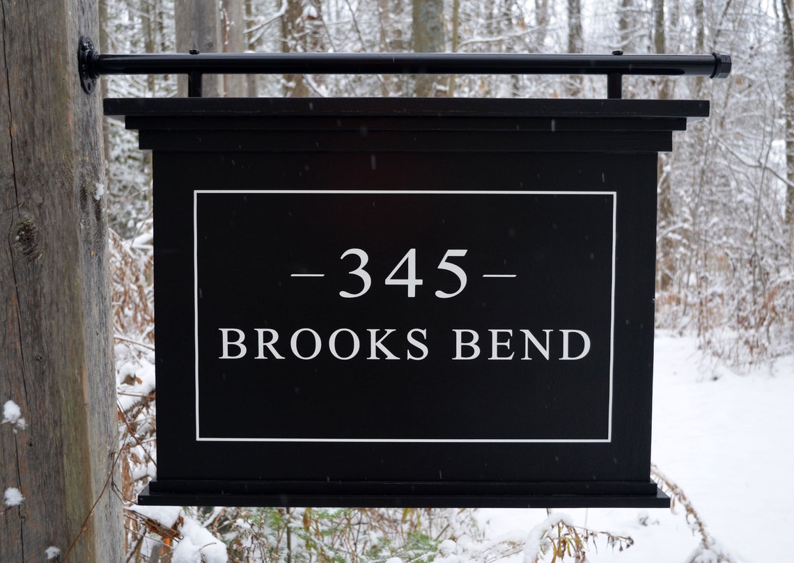 Custom Estate Signage Painted Wood Sign Blade Storefront Business ...