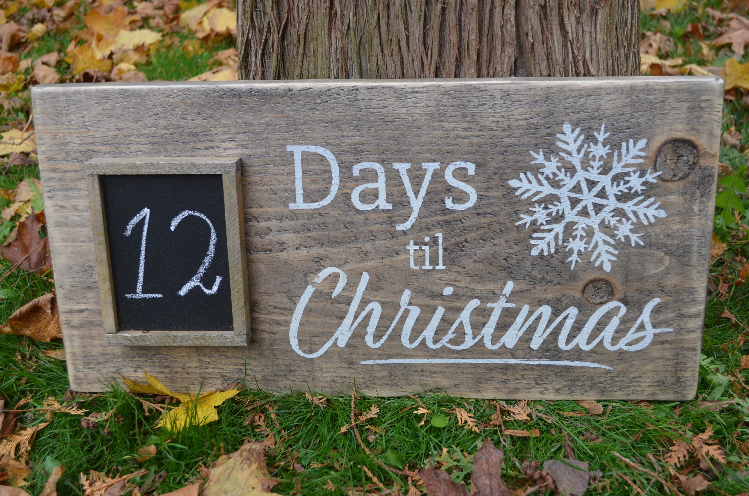 Days Til Christmas Rustic Barnboard Sign Days Til Christmas Wooden ...