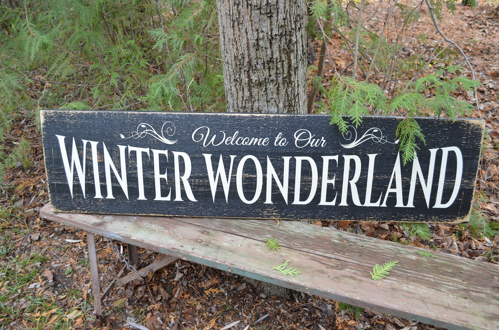 Wooden Christmas Sign Welcome to Our Winter Wonderland Rustic - Etsy