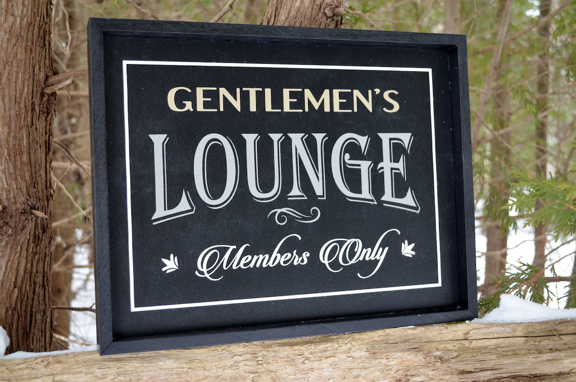 Gentlemens Lounge Painted Wood Sign Mancave Sign Nostalgic - Etsy