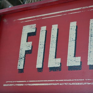 Filling Station Sign Painted Rustic Wood Sign Mancave Art Garage Sign ...