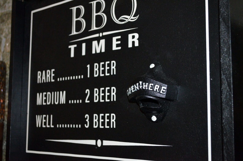BBQ Timer Painted Wooden Sign Mancave Sign Nostalgic Beer | Etsy