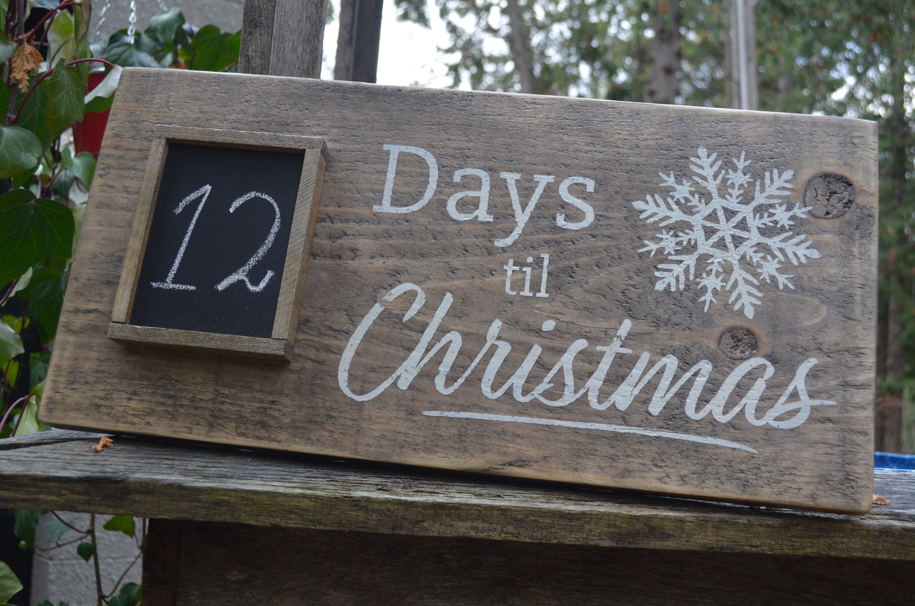 Days til Christmas Rustic Barnboard Sign Days til Christmas | Etsy