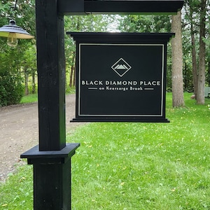 Custom Estate Signage Painted Wood Sign Storefront Business Property ...