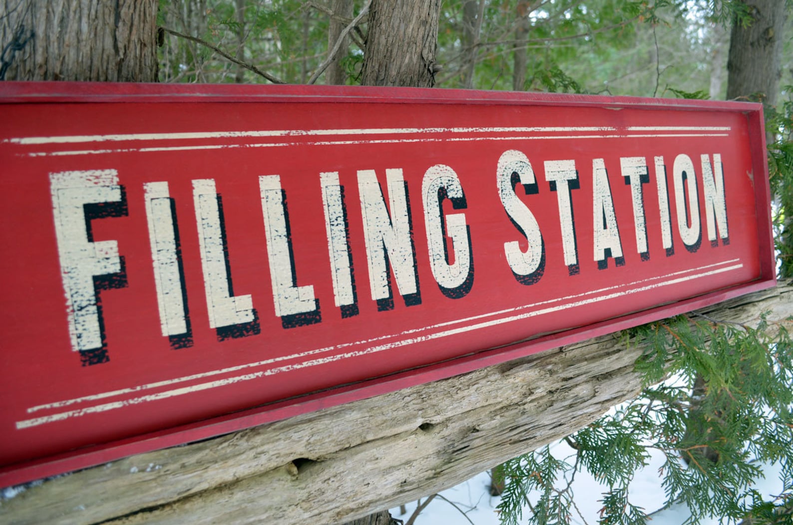 Filling Station Sign Painted Rustic Wood Sign Mancave Art - Etsy Canada