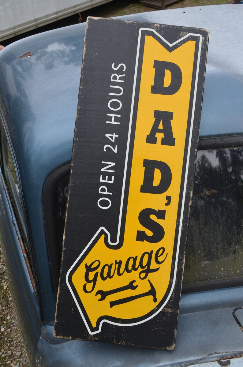 Garage Sign Dad's S Garage Rustic Wooden Sign Mancave - Etsy Canada