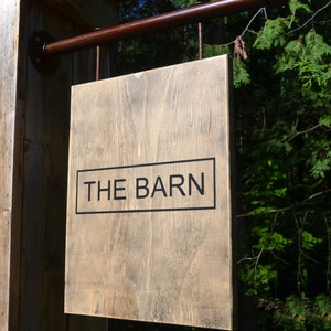 The Barn Custom Two-sided Barnboard Sign Custom Rusted Iron Hanging ...