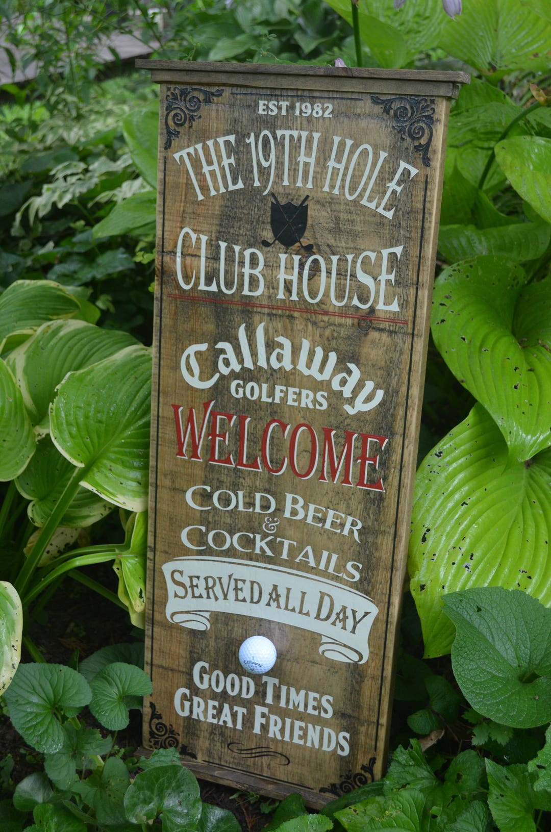 Rustic Wooden Sign Golf Sign 19th Hole Club House Sign Rustic Wood Golf ...
