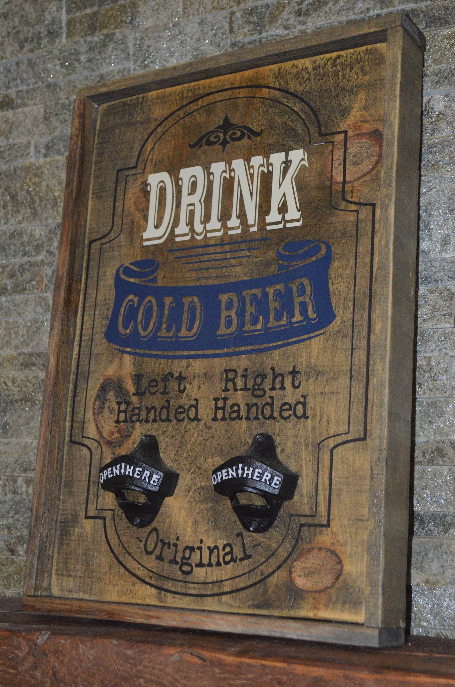 Drink Cold Beer Painted Wooden Sign Mancave Sign Nostalgic | Etsy Canada