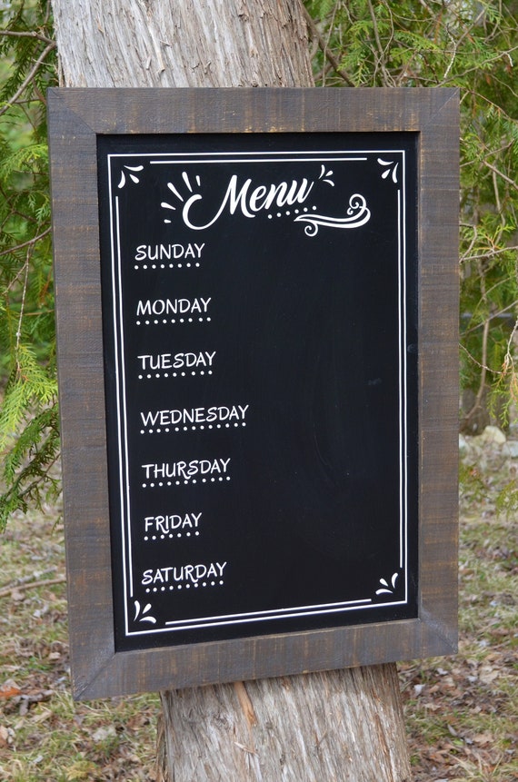 Chalk Board Sign Rustic Weekly Menu Sign Kitchen Sign Kitchen | Etsy