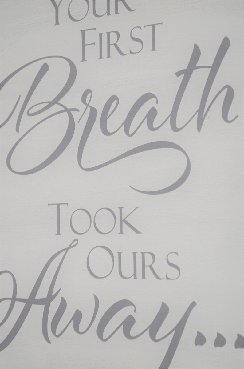 Baby Sign Painted Wood Sign Your First Breath Sign Newborn - Etsy Canada