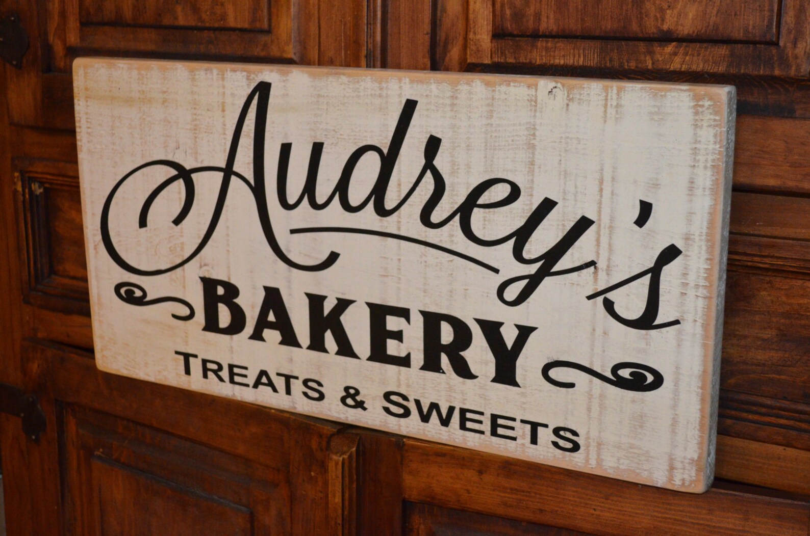 Personalized Bakery Wood Sign Painted Wooden Sign Distressed | Etsy