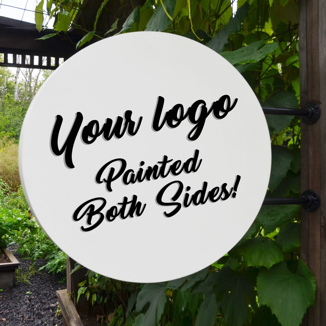 Blade Sign 2-sided Business Signage Round Wood Sign Hanging Sign Store ...