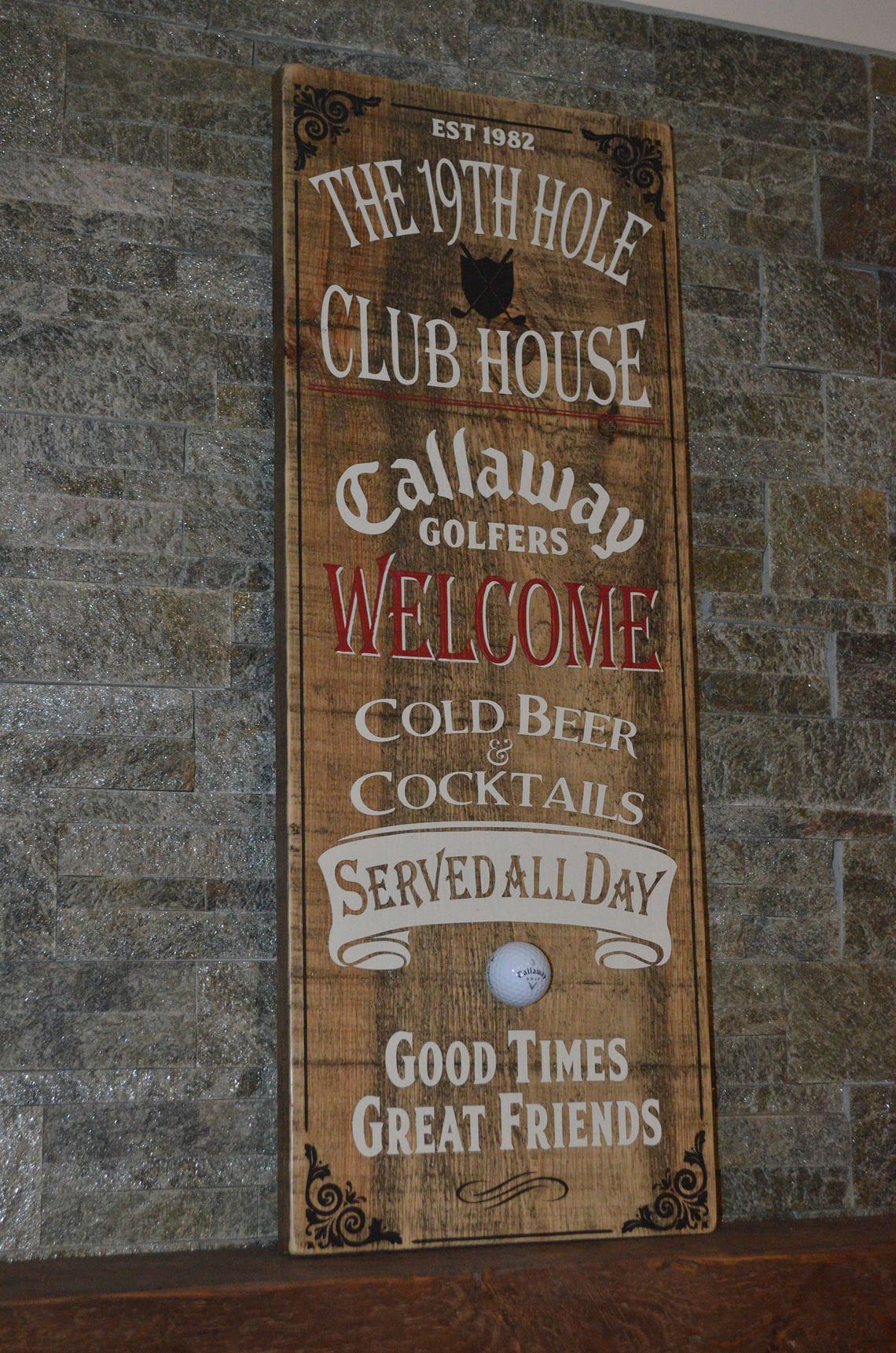 Rustic Wooden Sign Golf Sign 19th Hole Club House Sign Rustic Wood Golf ...