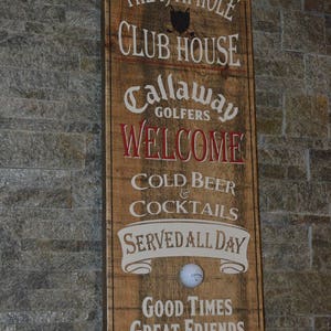 Rustic Wooden Sign Golf Sign 19th Hole Club House Sign Rustic Wood Golf ...