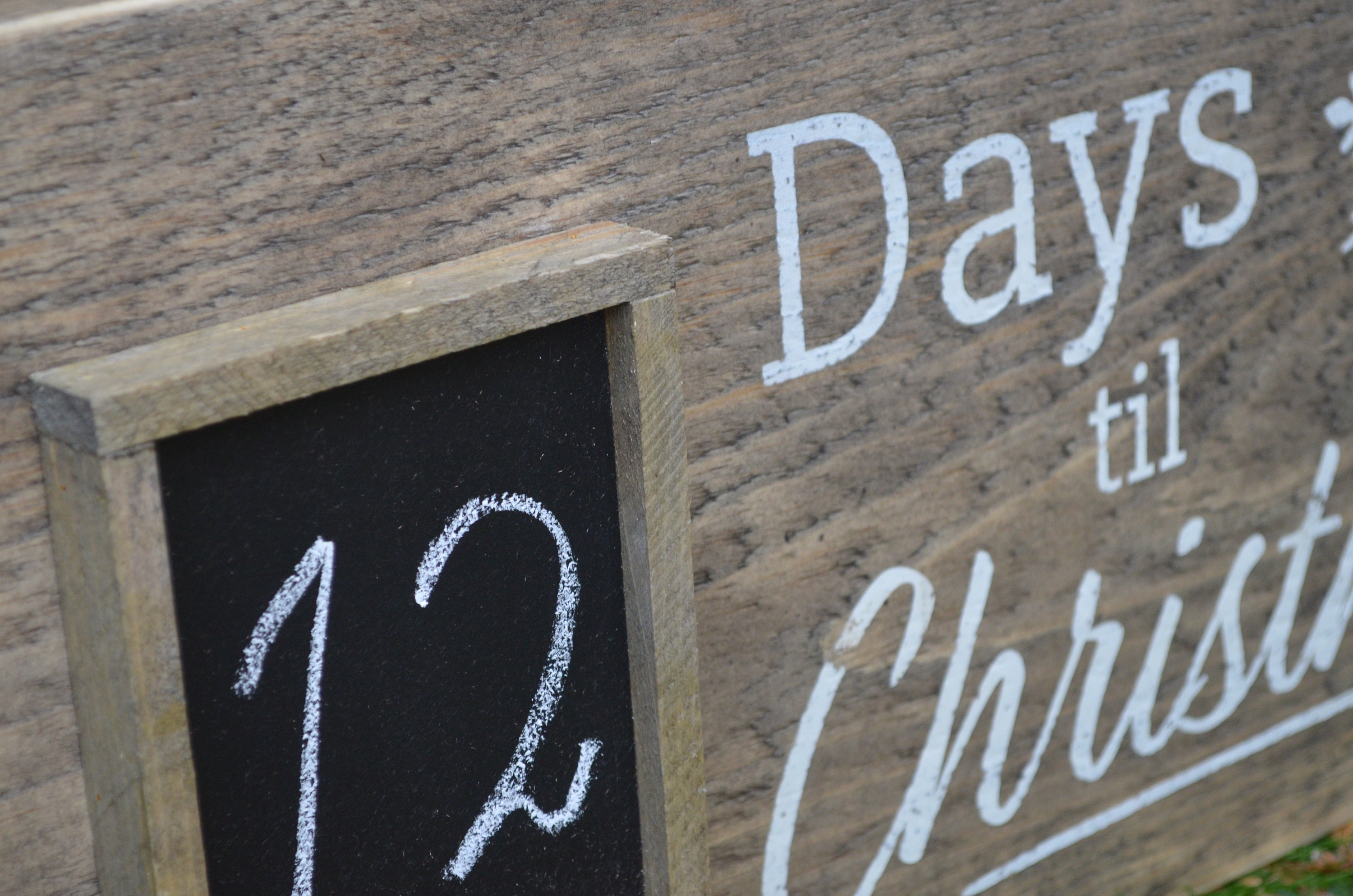 Days Til Christmas Rustic Barnboard Sign Days Til Christmas Wooden ...