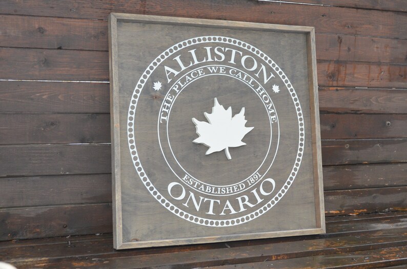 Town Sign City Sign Painted Wood Sign Customized Sign | Etsy