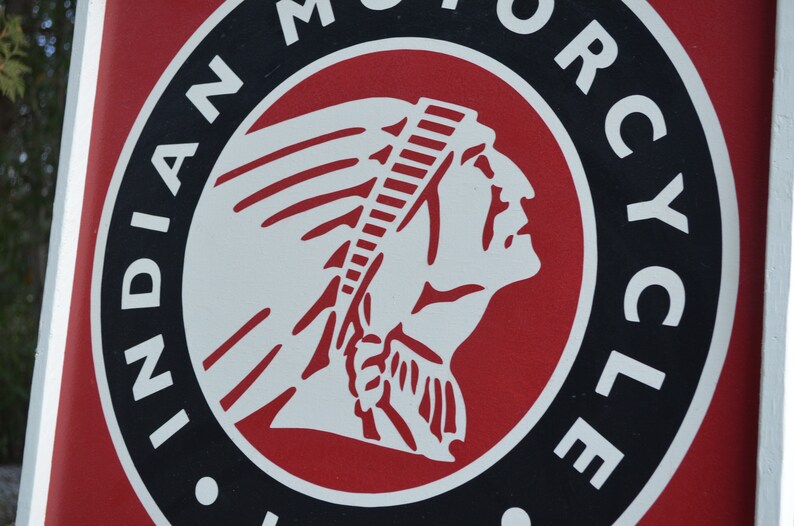 Indian Motorcycle Sign Painted Wood Sign Mancave Art Garage | Etsy
