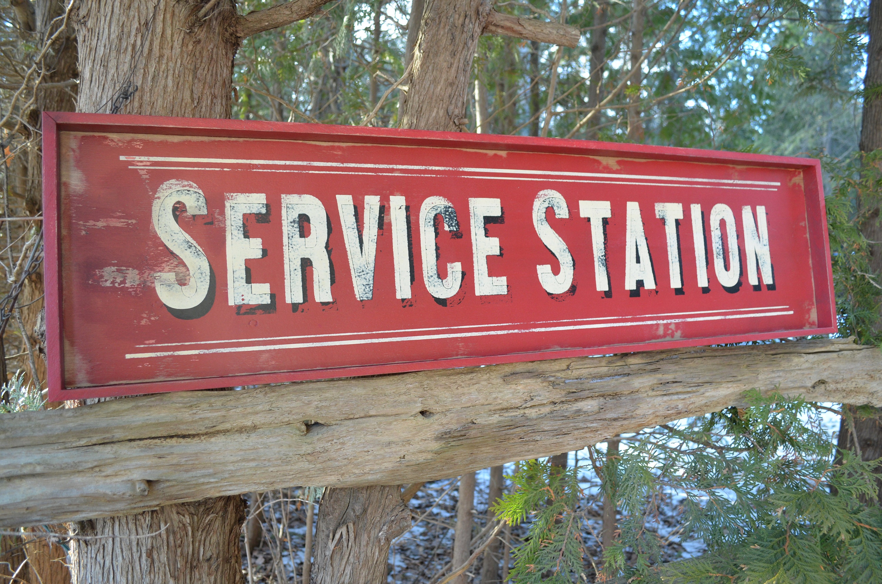 Service Station Sign Painted Rustic Wood Sign Mancave Art - Etsy Canada