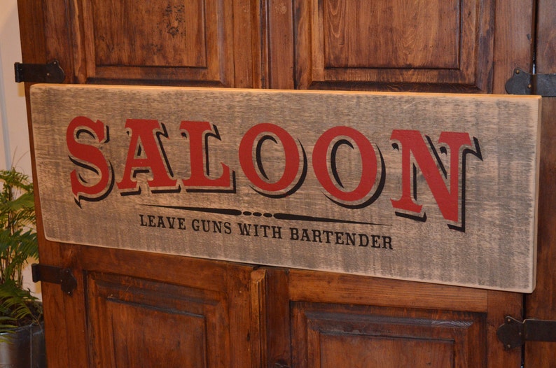 Saloon Vintage Wood Sign Painted Wooden Sign Mancave Sign Bar - Etsy Canada