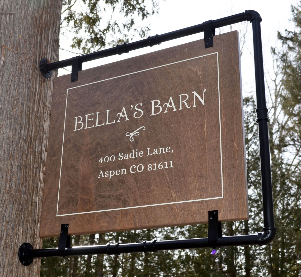 Custom Two-sided Blade Sign Custom Iron Hanging Bracket Farm - Etsy