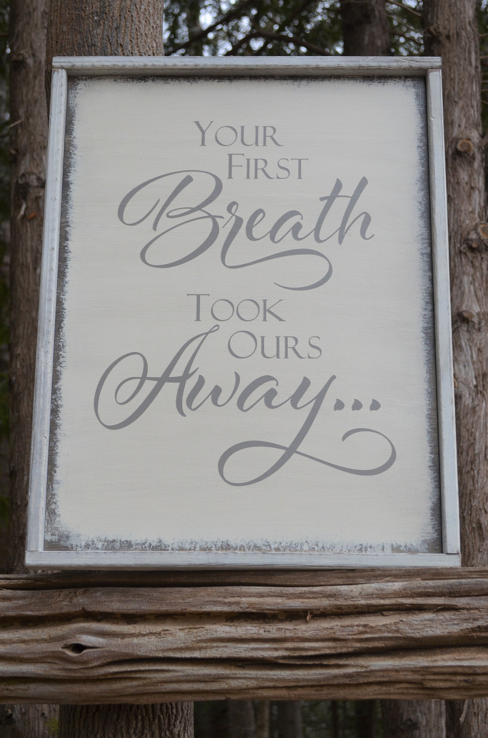 Baby Sign Painted Wood Sign Your First Breath Sign Newborn - Etsy Canada