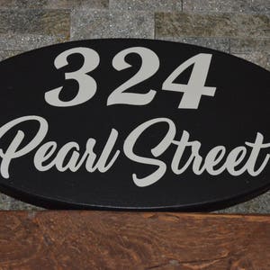 Address Sign Painted Wooden Address Marker Oval Address Sign House ...