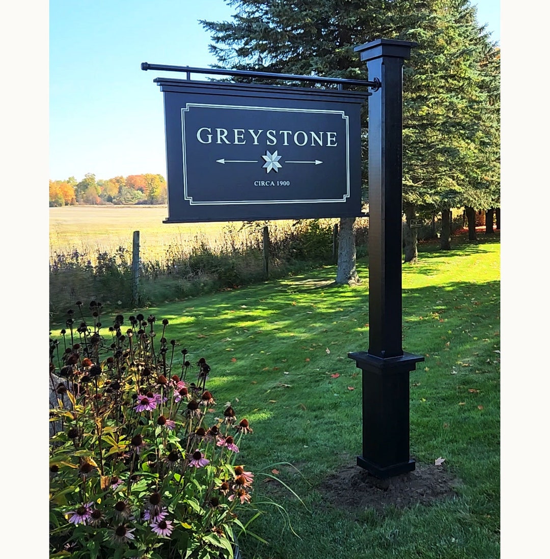 Custom Estate Signage Painted Wood Sign Storefront Business Property ...