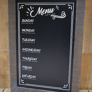 Chalk Board Sign Rustic Weekly Menu Sign Kitchen Sign Kitchen ...