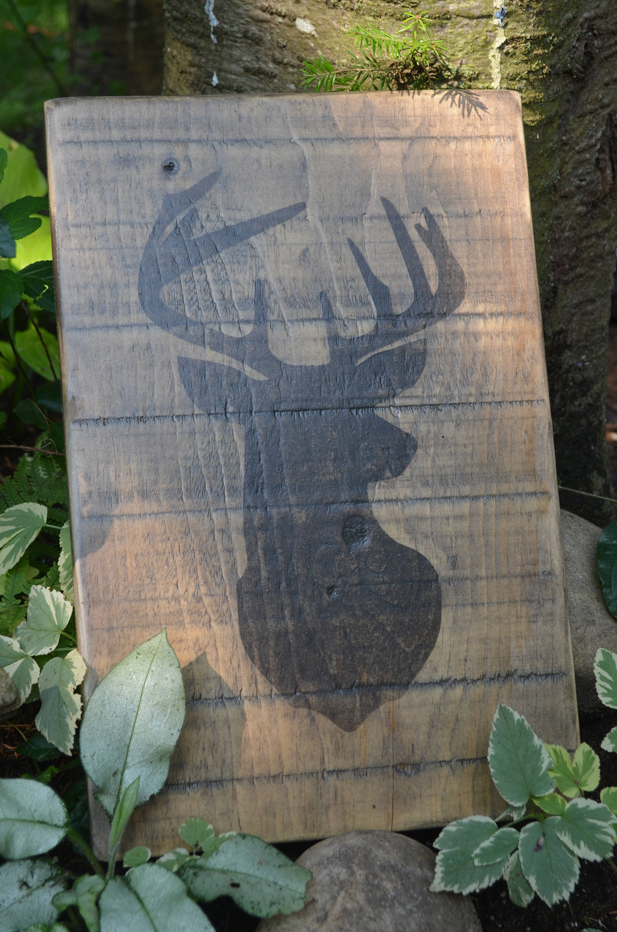 Deer Head Wooden Sign Rustic Deer Sign Hunting Sign Barnboard Sign Man ...