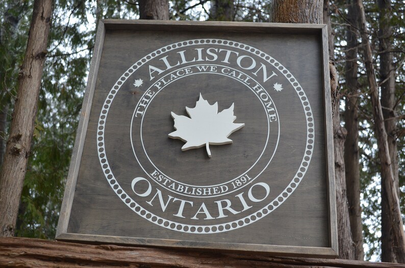 Town Sign City Sign Painted Wood Sign Customized Sign | Etsy