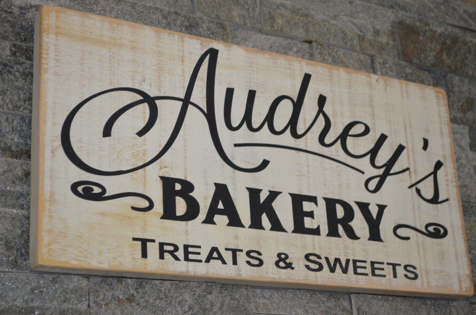 Personalized Bakery Wood Sign Painted Wooden Sign Distressed | Etsy