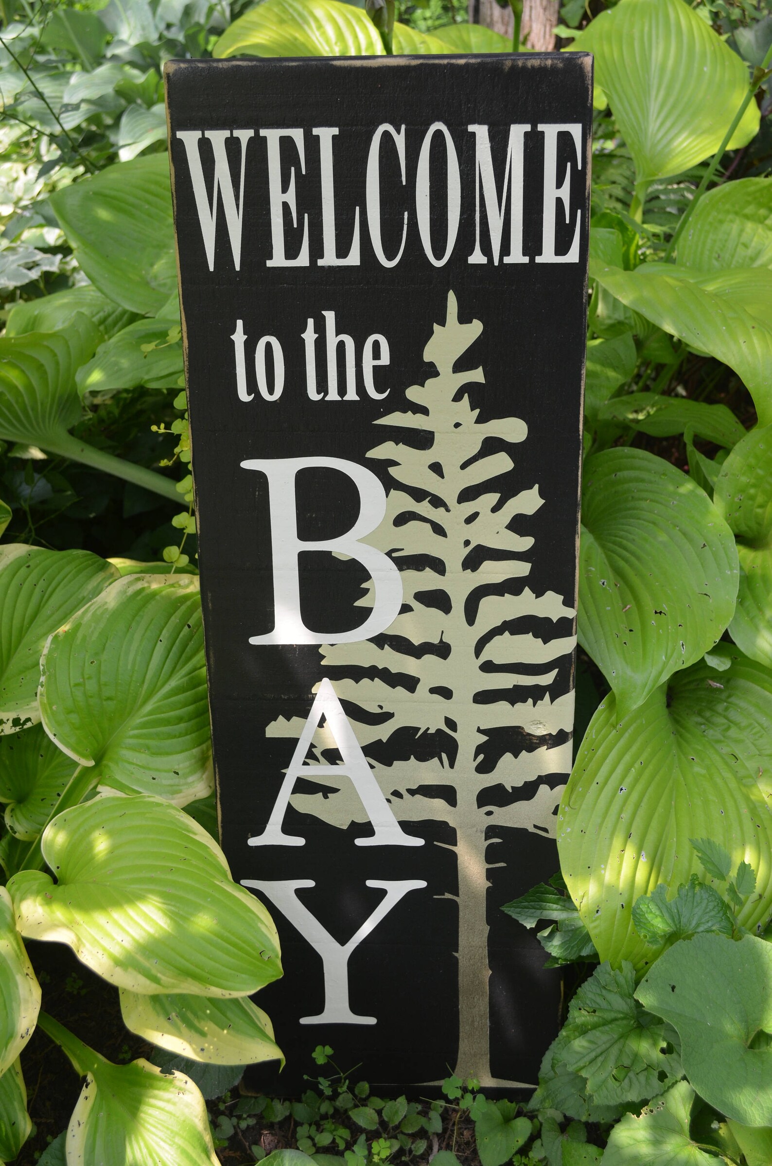 Welcome to the Bay Rustic Wood Sign Rustic Wooden Sign Cottage Sign ...