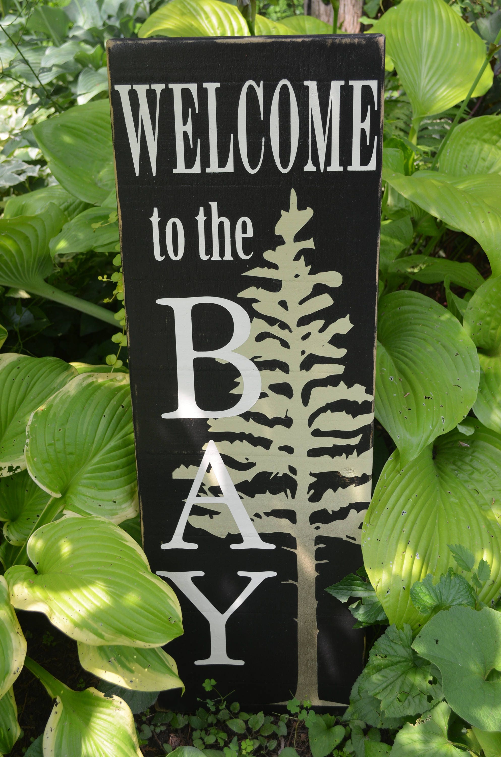 Welcome to the Bay Rustic Wood Sign Rustic Wooden Sign Cottage Sign ...