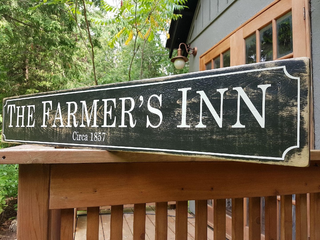 Farmer's Inn Painted Wooden Sign Barnboard Sign Vintage Sign Rustic ...
