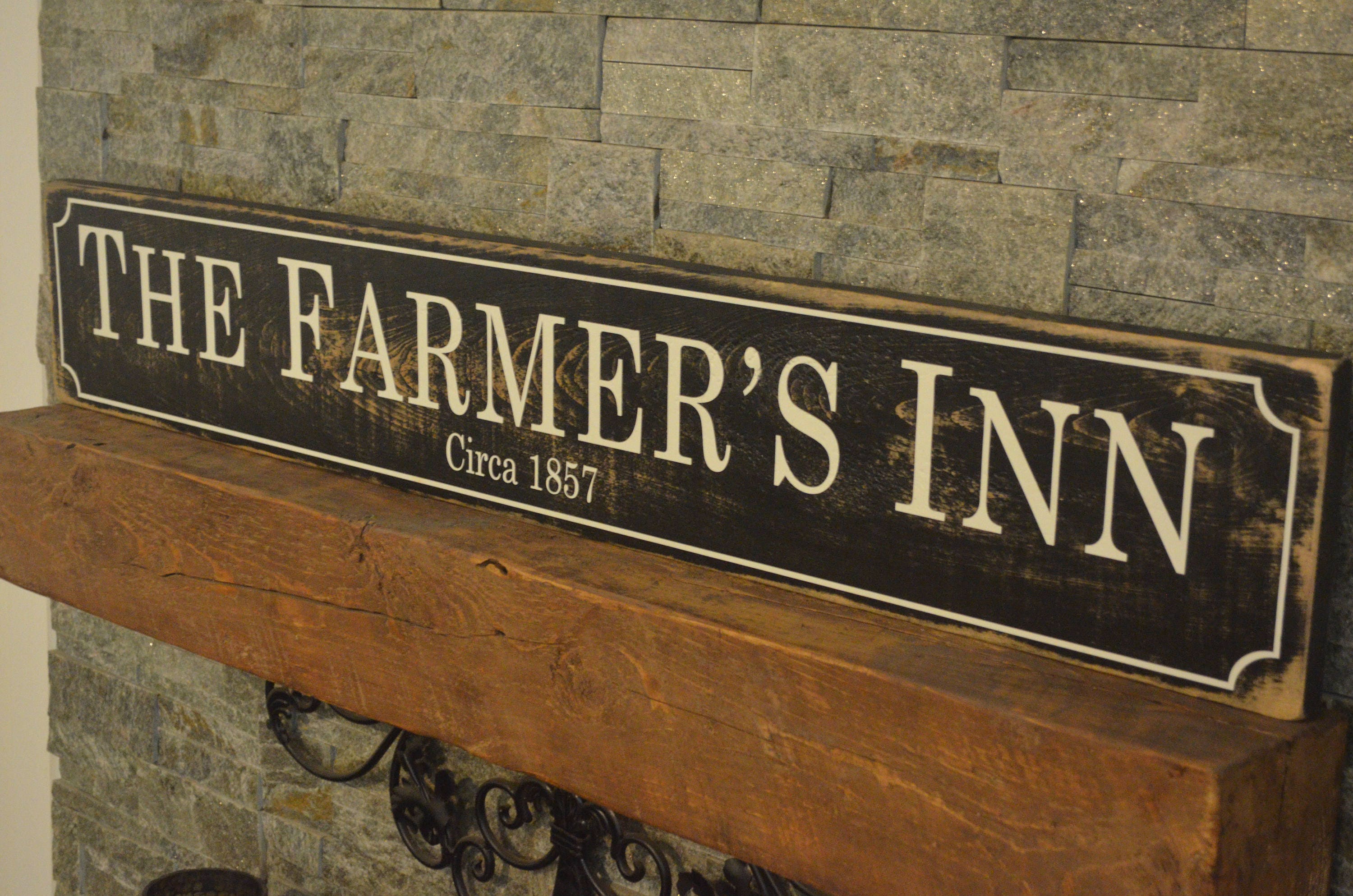 Farmer's Inn Painted Wooden Sign Barnboard Sign Vintage - Etsy Canada