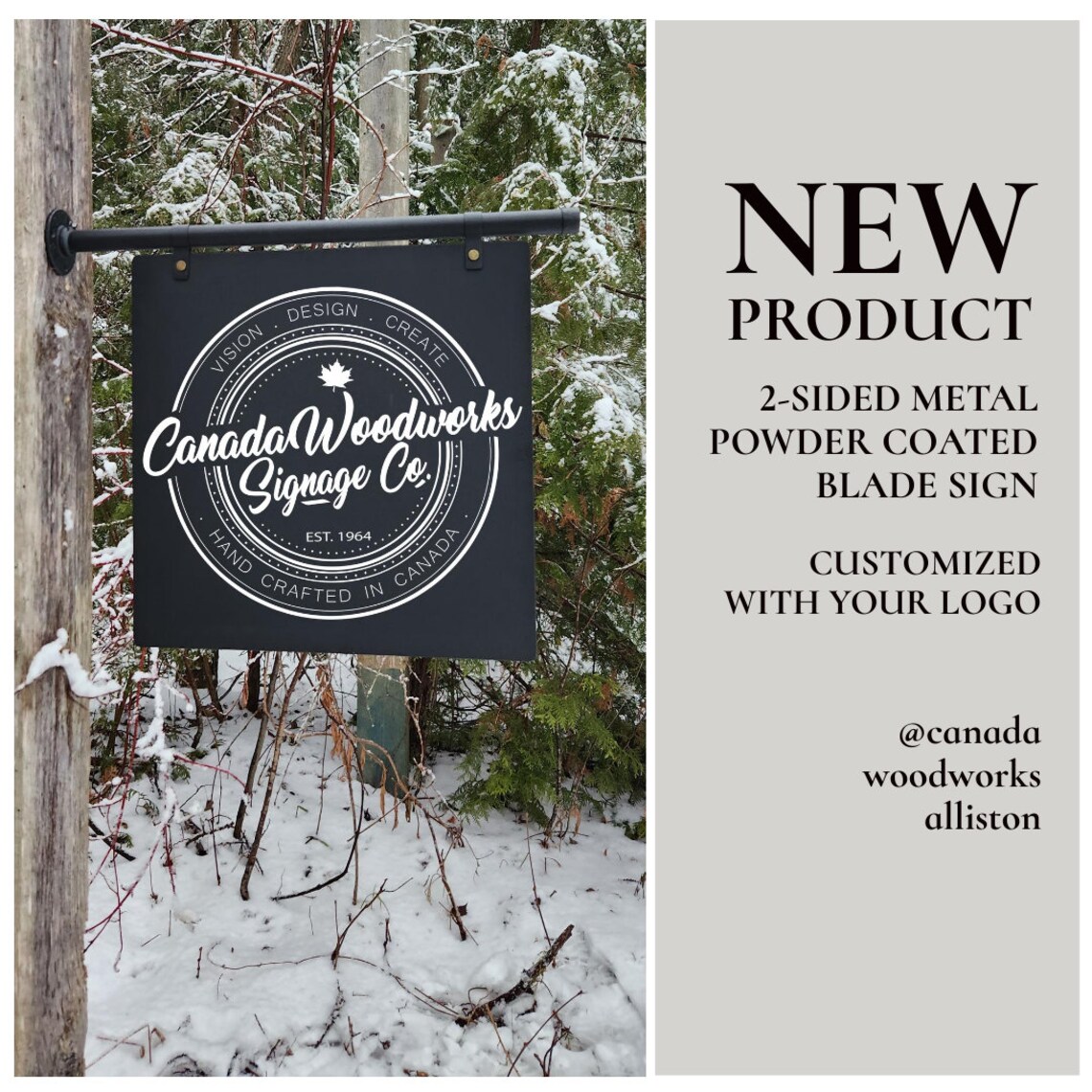 New Product! Metal Blade Sign Vinyl Artwork Included! Powder Coated ...