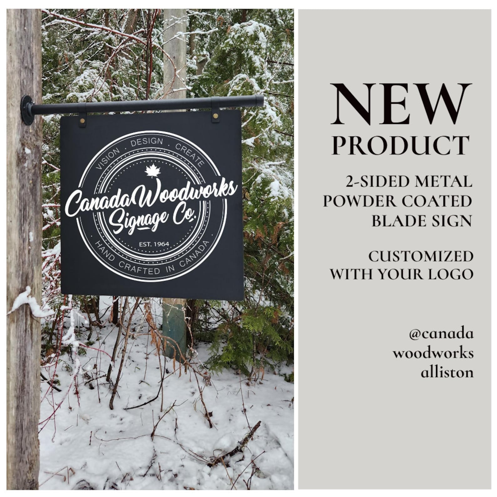 New Product! Metal Blade Sign Vinyl Artwork Included! Powder Coated ...
