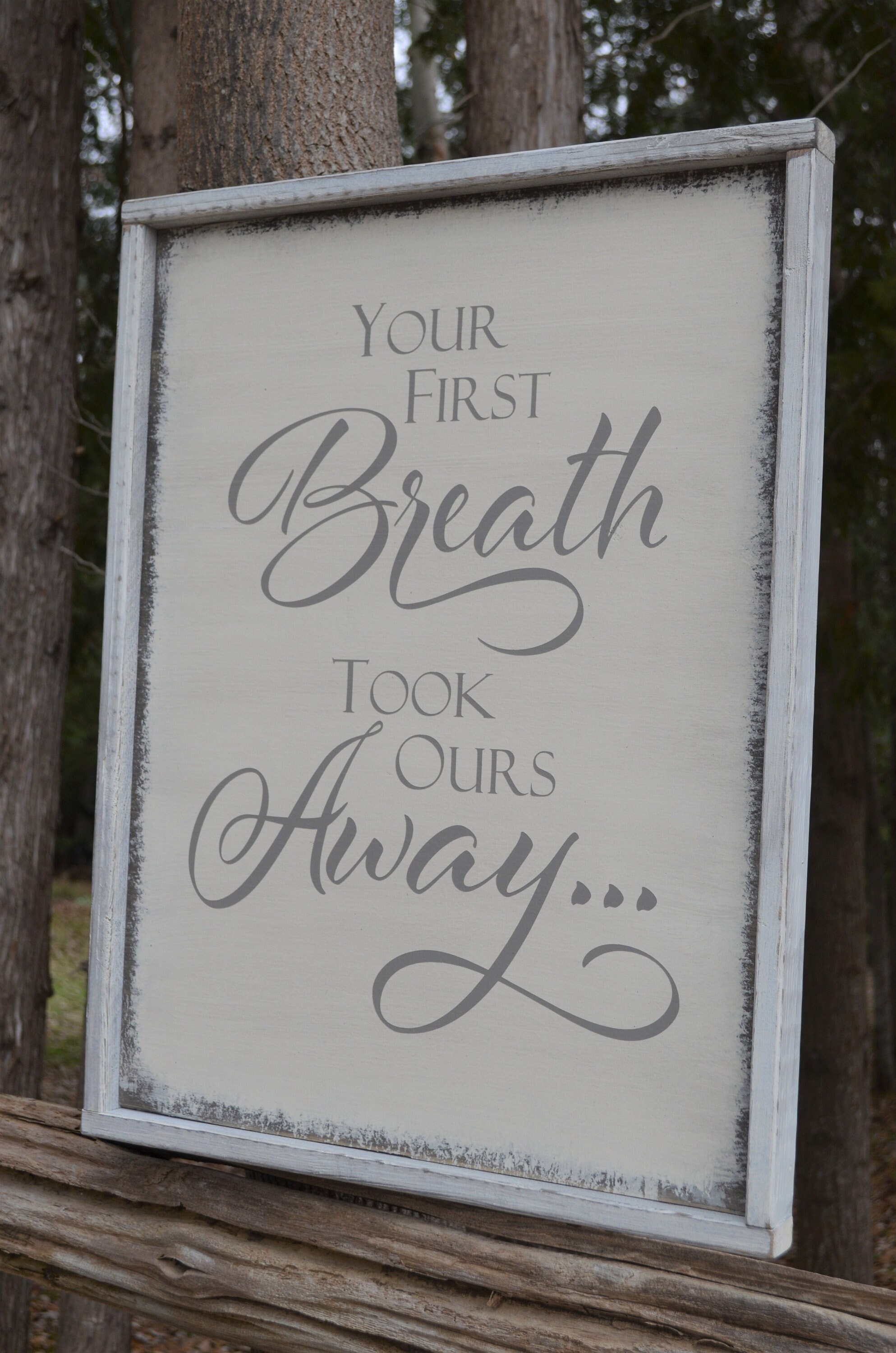 Baby Sign Painted Wood Sign Your First Breath Sign Newborn - Etsy Canada