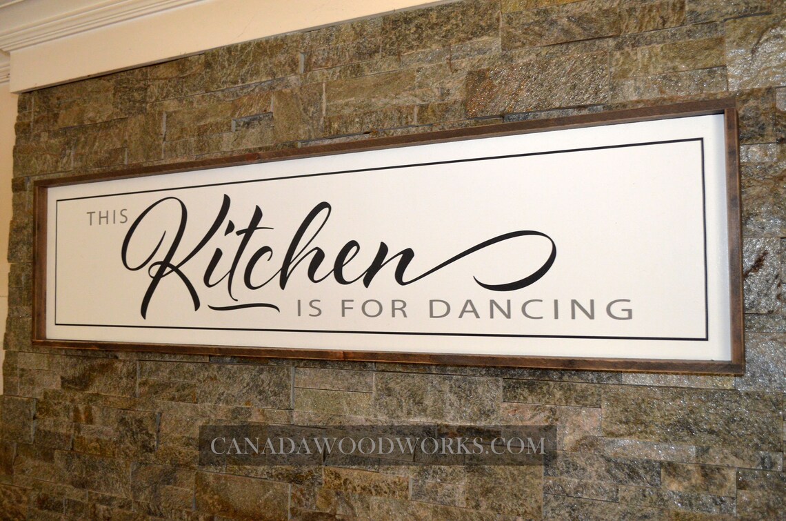 Kitchen is for Dancing Painted Wood Sign Country Kitchen Sign | Etsy