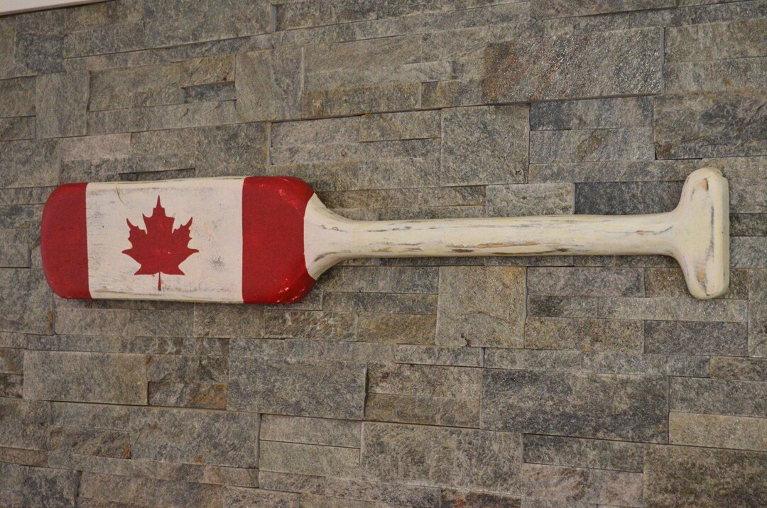 Canadian Flag Paddle, Canada Flag, Rustic Canadian Flag Paddle, Cottage ...