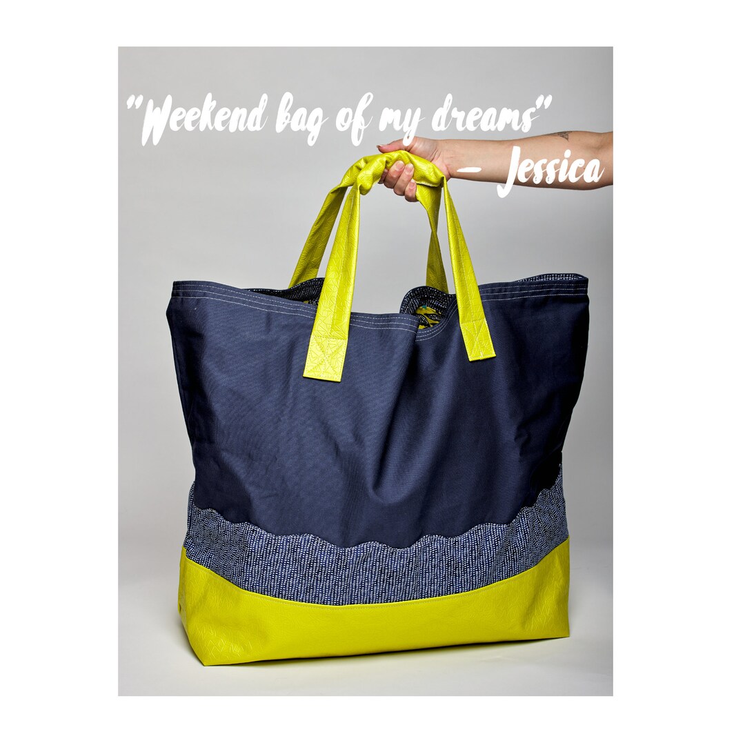 XL Beach Bag - Waves of Green - Etsy UK