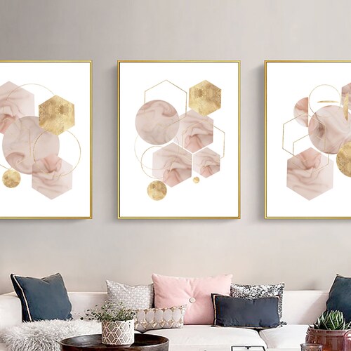 Pink and Gold Abstract Prints Watercolour Abstract Printable - Etsy