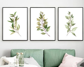 Watercolor Greenery Art Set Printable Digital Download Plant | Etsy
