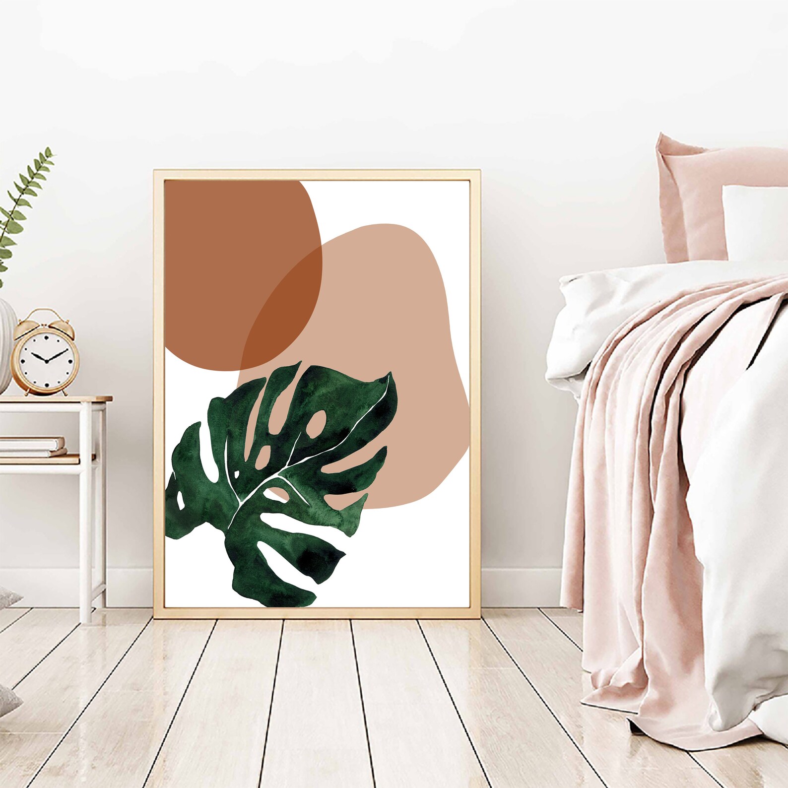 Boho Greenery Wall Art Set Printable Download Mid Century - Etsy