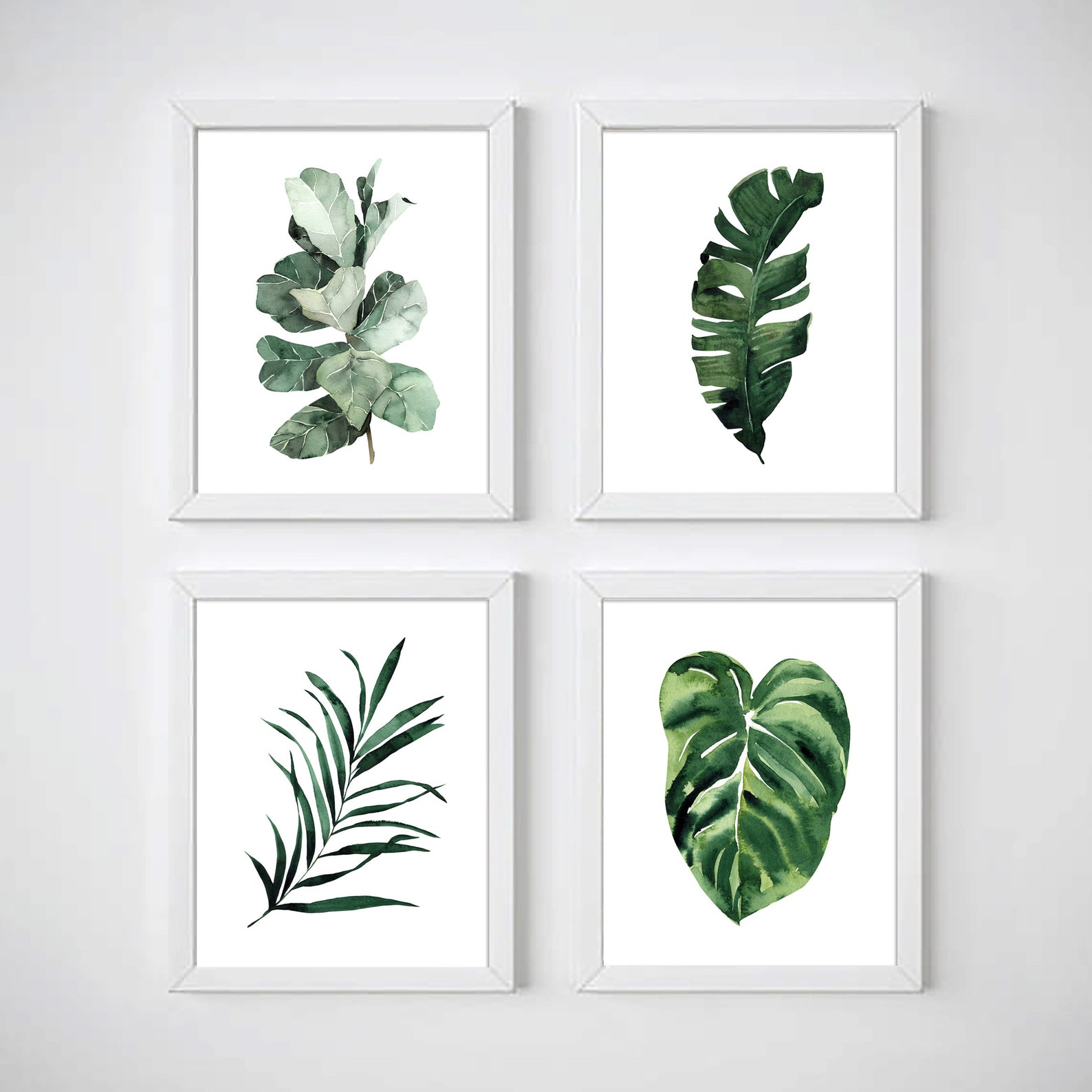 Tropical Greenery Art Set Printable Digital Download Etsy