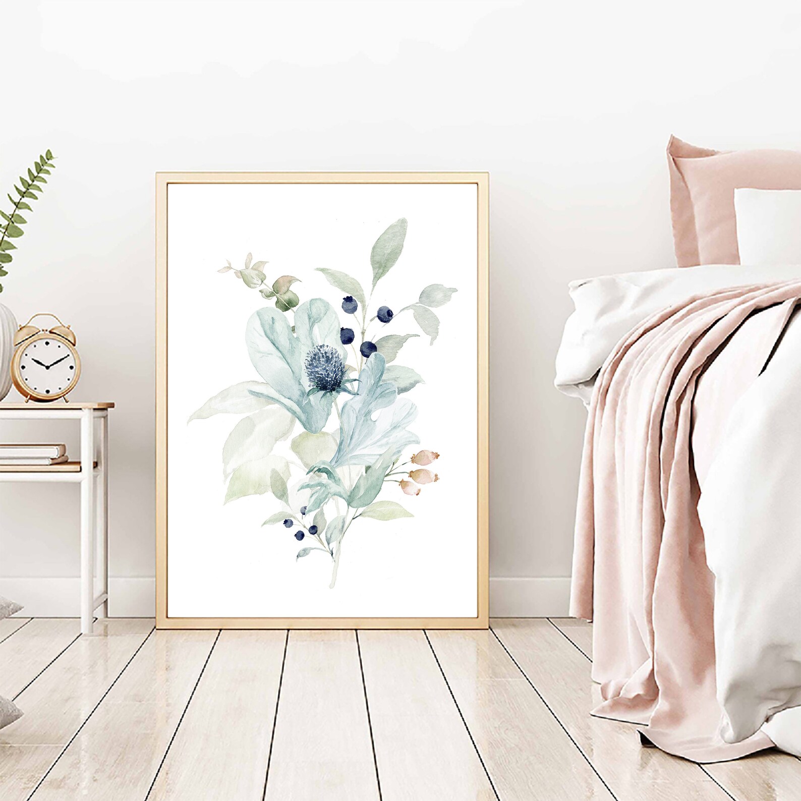 Watercolor Blue Flowers Art Set Printable Blue Flowers - Etsy
