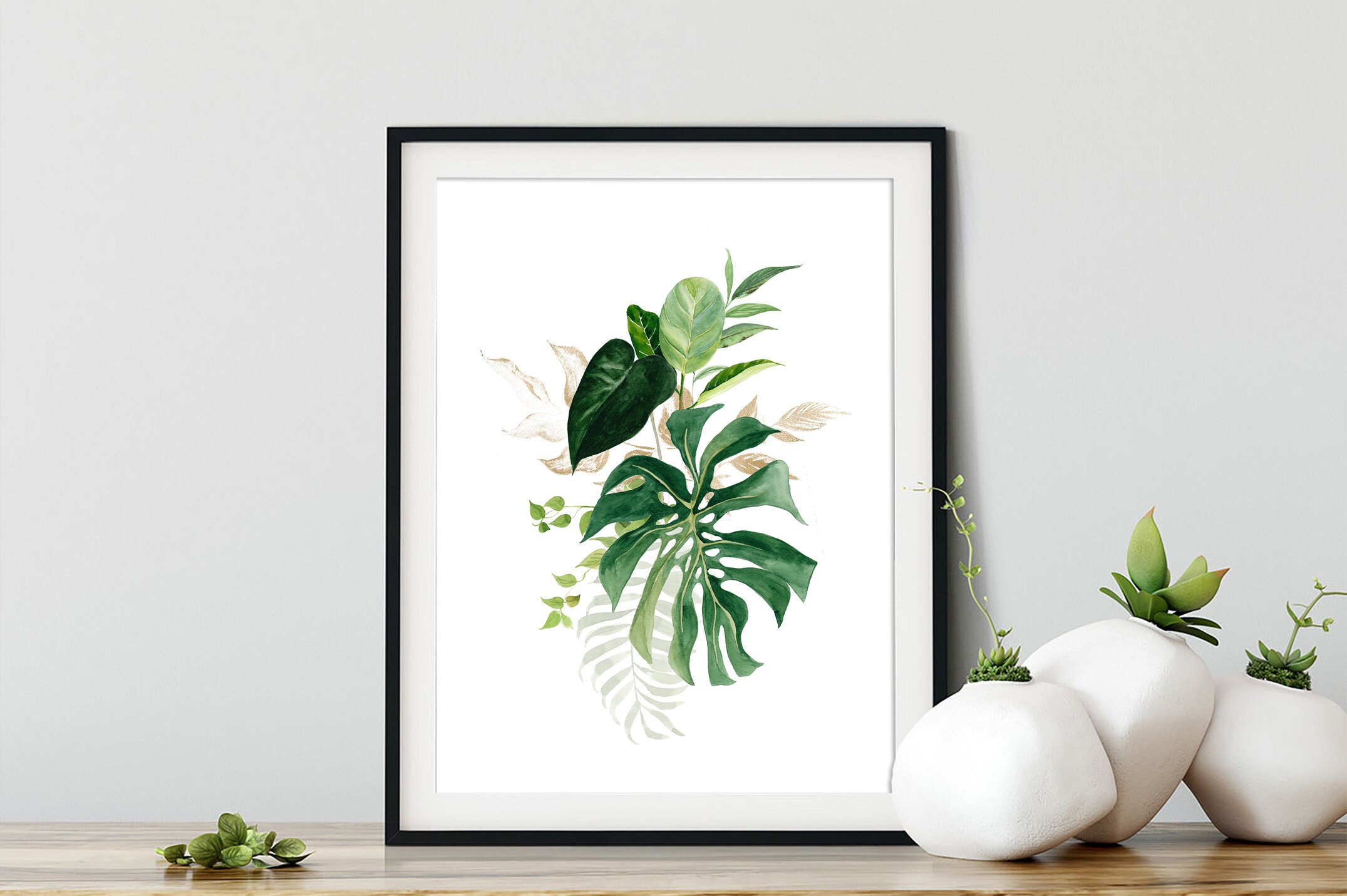 Tropical Greenery Art Set Printable Digital Download Etsy
